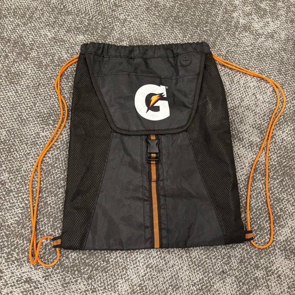 Gatorade | Bags | Gatorade Classic Logo Black Orange Drawstring Bag ...